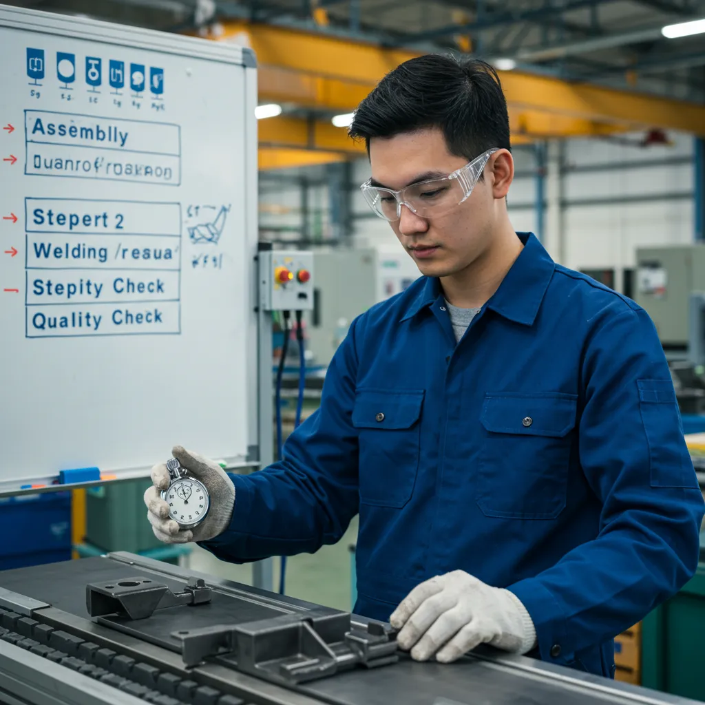 ¿Cómo se realiza un estudio de tiempos y movimientos con cronómetro?